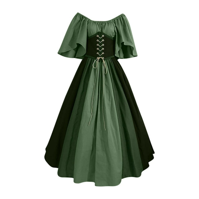 Womens Victorian Dress off The Shoulder Medieval Renaissance Dress with ...