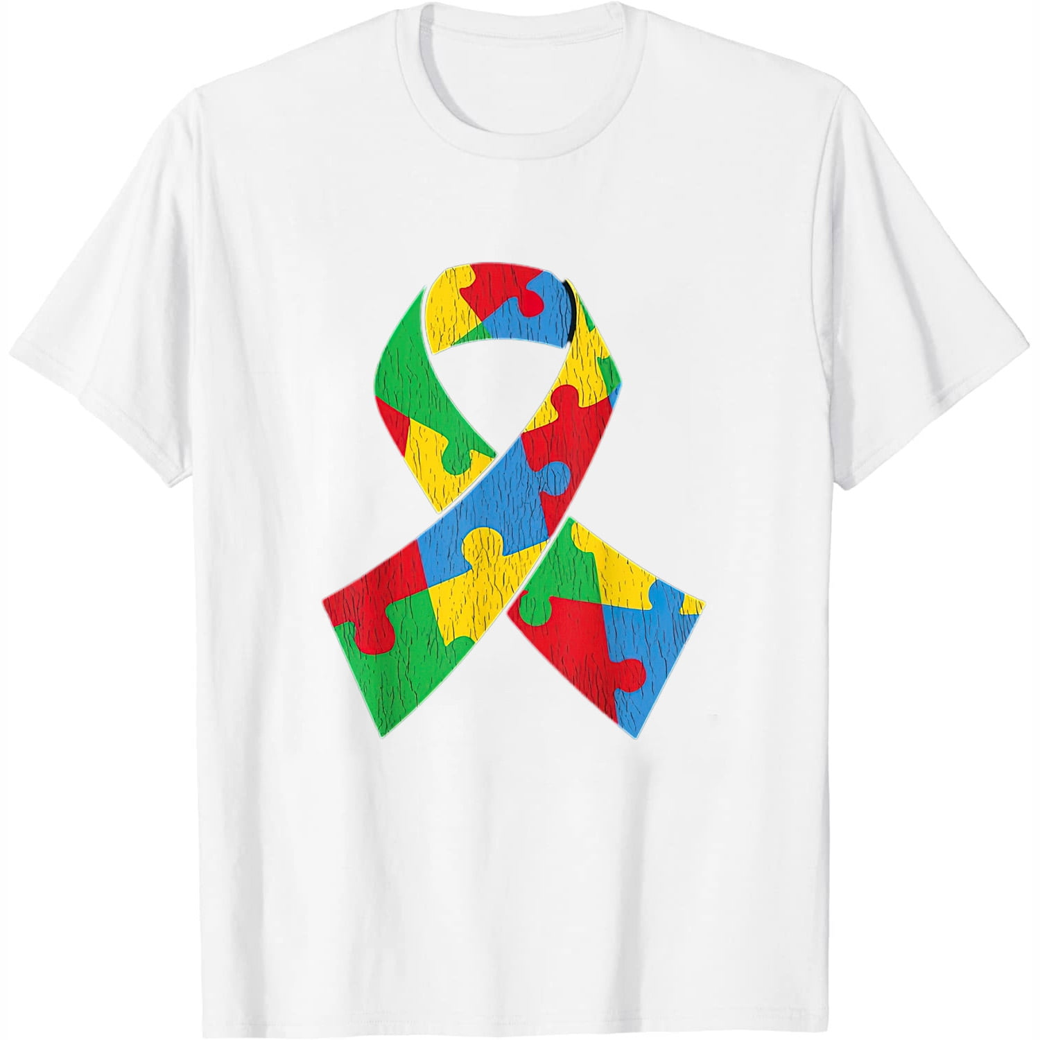 Womens Vintage Autism Support Proud Autistic Kids Awareness Ribbon T ...