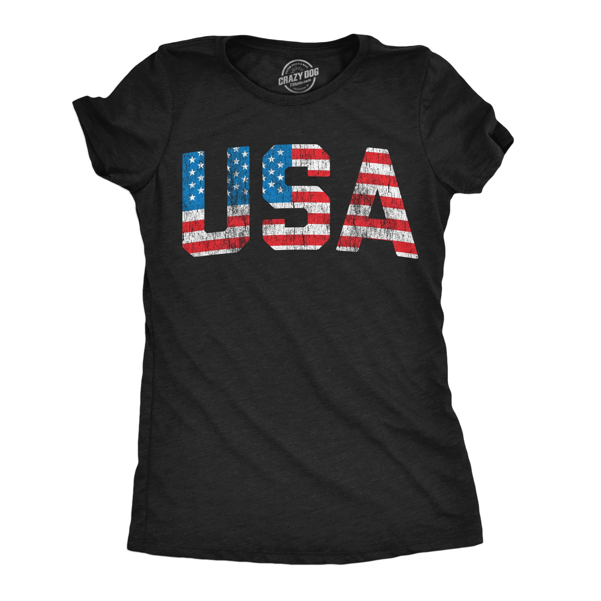 Womens Vintage USA T Shirt Awesome Fourth Of July Graphic Tee for ...