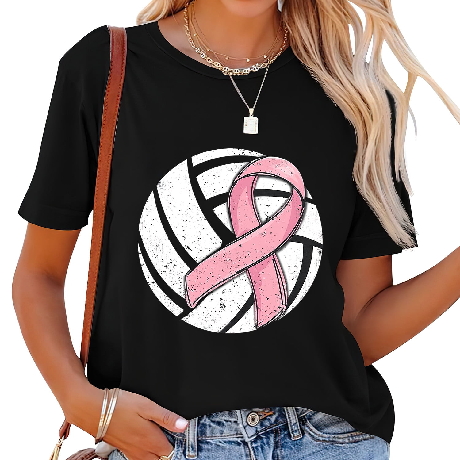 Womens Volleyball Pink Ribbon Breast Cancer Awareness Sport Lover Short