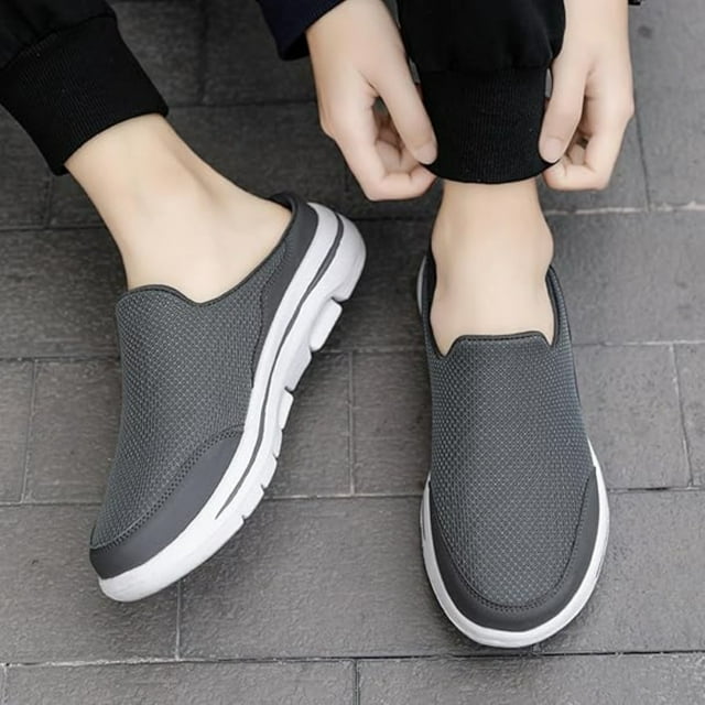 Womens Walking Shoe Backless Clogs Slip On Mules Comfort Closed Toe ...
