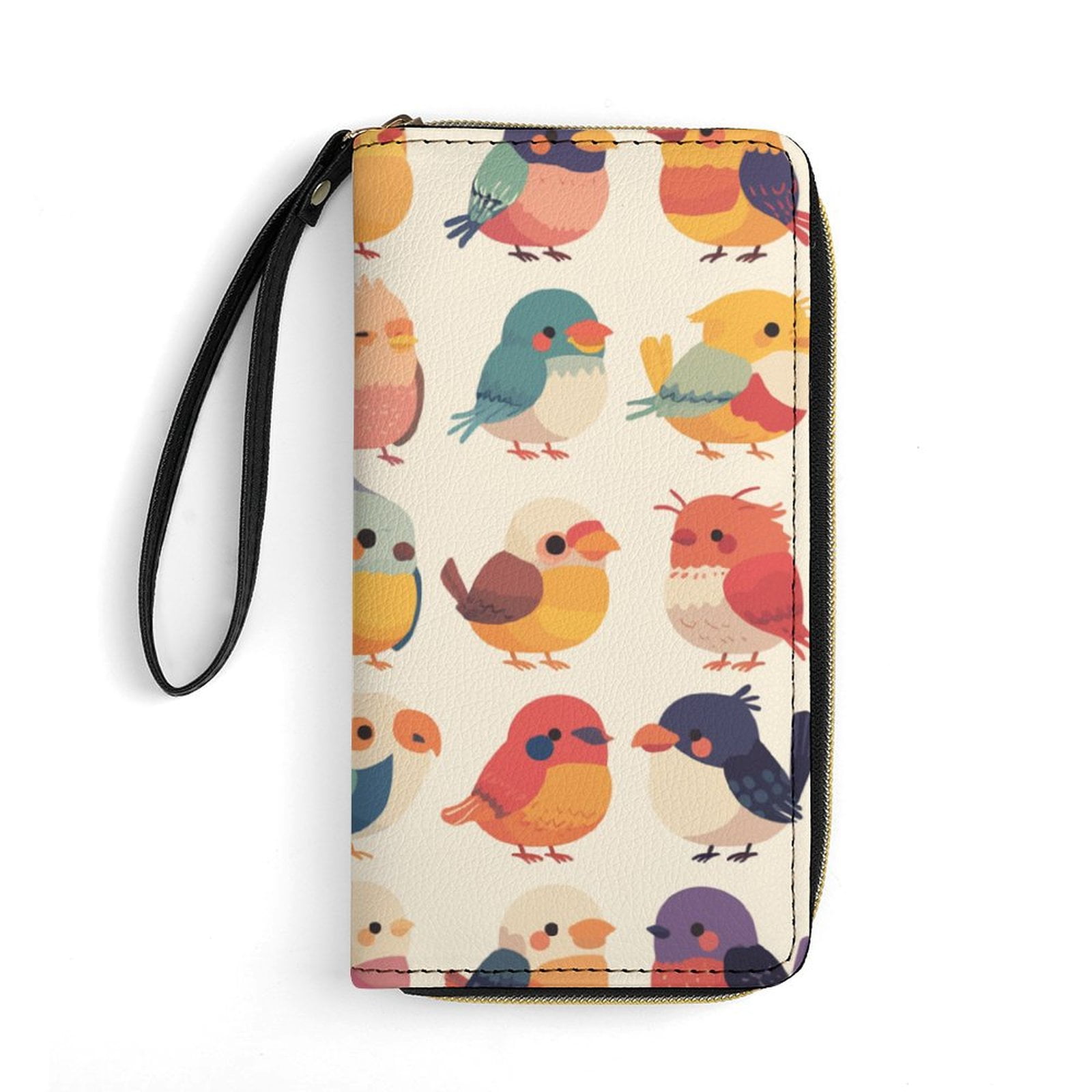 Womens Wallet Bifold Ladies Cluth Bag Wristlet Wrist Strap Long Purse ...