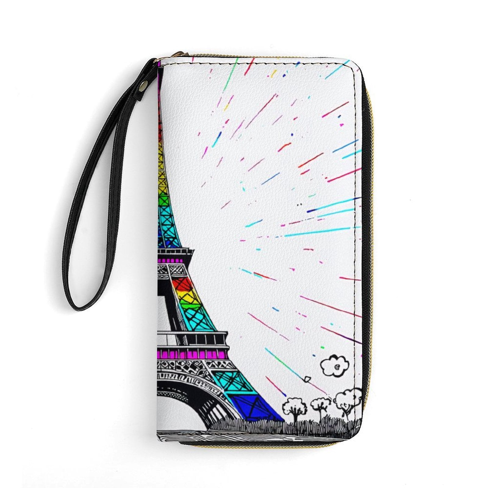 Womens Wallet Bifold Ladies Cluth Bag Wristlet Wrist Strap Long Purse ...