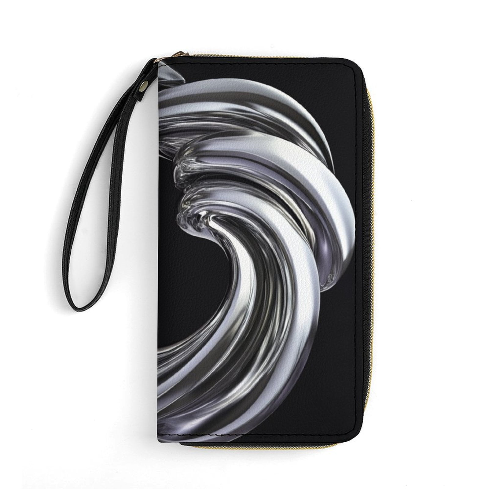 Womens Wallet Bifold Ladies Cluth Bag Wristlet Wrist Strap Long Purse ...