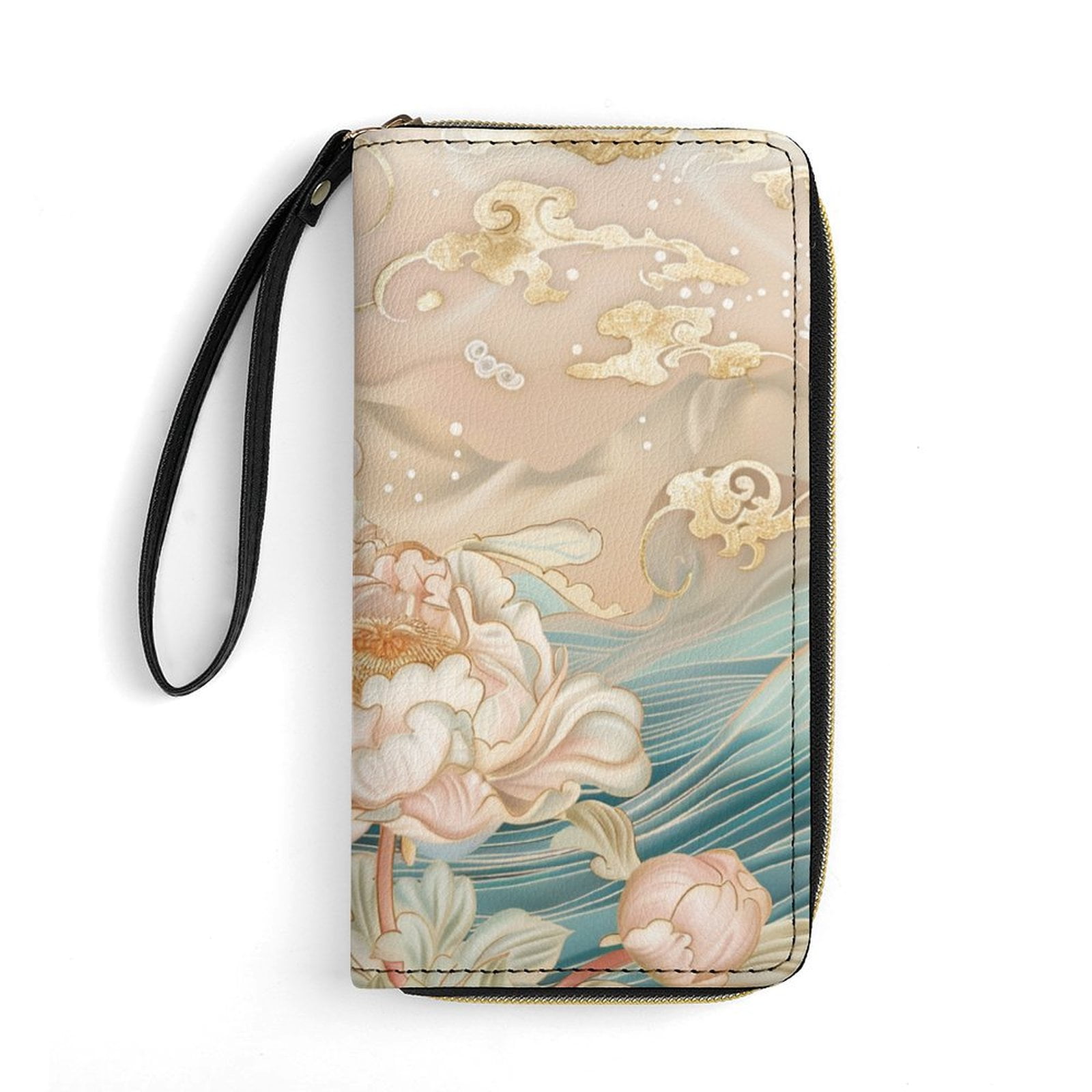 Womens Wallet Bifold Ladies Cluth Bag Wristlet Wrist Strap Long Purse ...