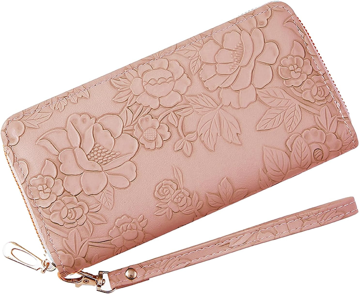 Womens Wallet RFID Wristlet Wallet for Women Cute Floral Leather Credit ...