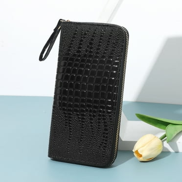 FALAN MULE Women Wallet Large Capacity Double Zip Around Credit Card ...