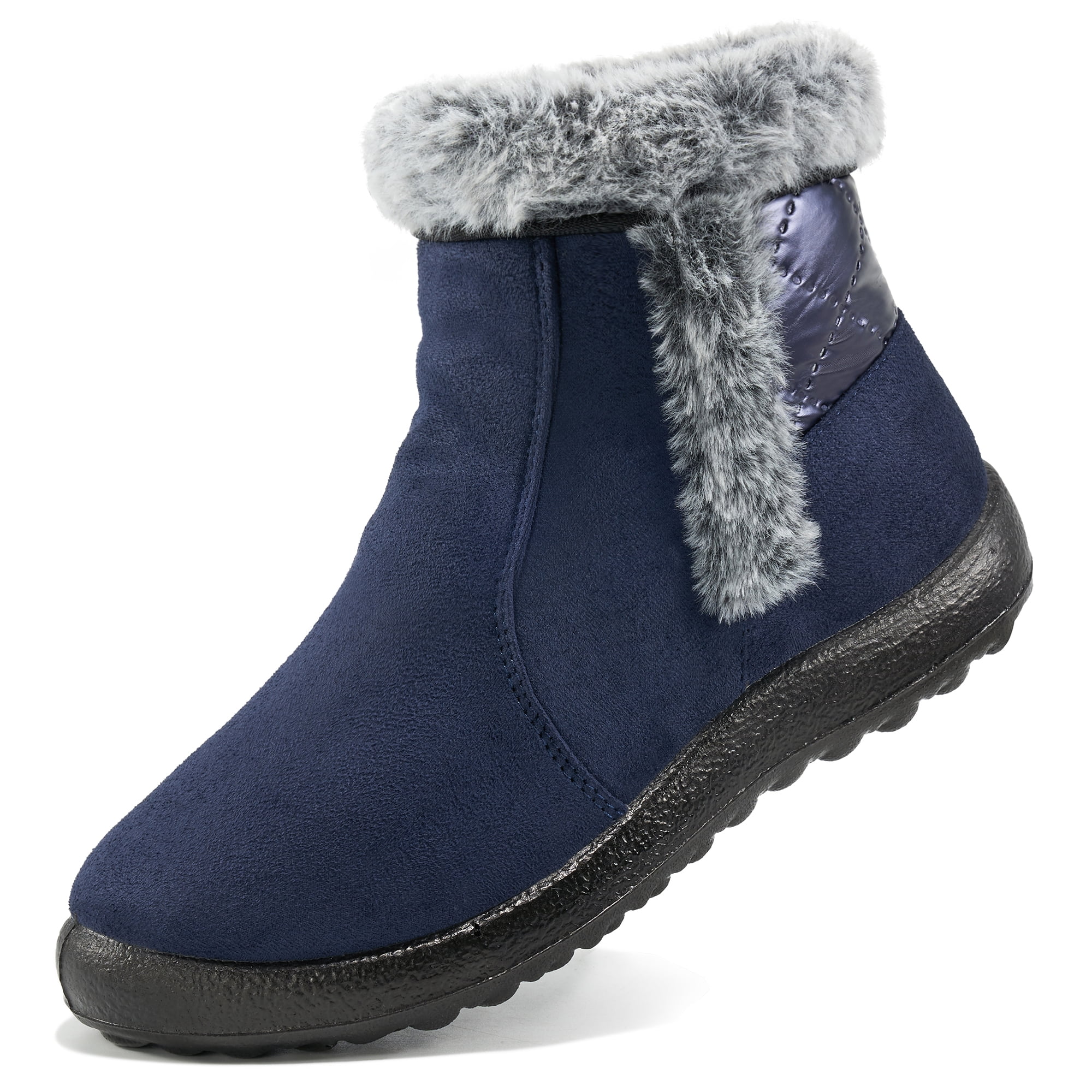 Womens Warm Faux Fur Lined Winter Snow Boots Waterproof Ankle Boots ...
