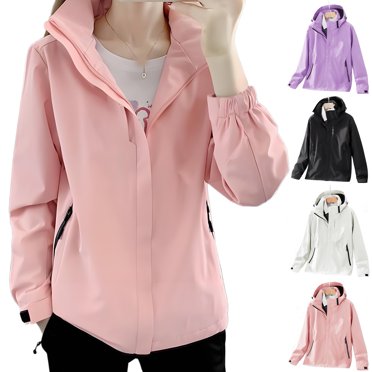 Rosvigor Womens Waterproof Raincoat Lightweight Color Block Jackets ...