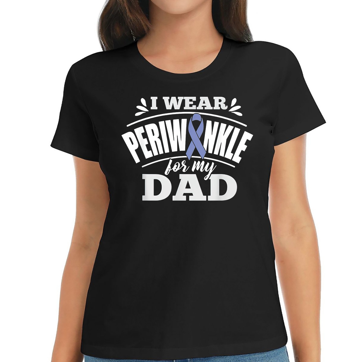 Womens Wear Periwinkle For Dad Stomach Cancer Awareness Ribbon T-Shirt Black 2X-Large - Walmart.com