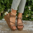 Womens Wedge Sandals Plus Size Fit Wedge Heel Design Design Buckle ...
