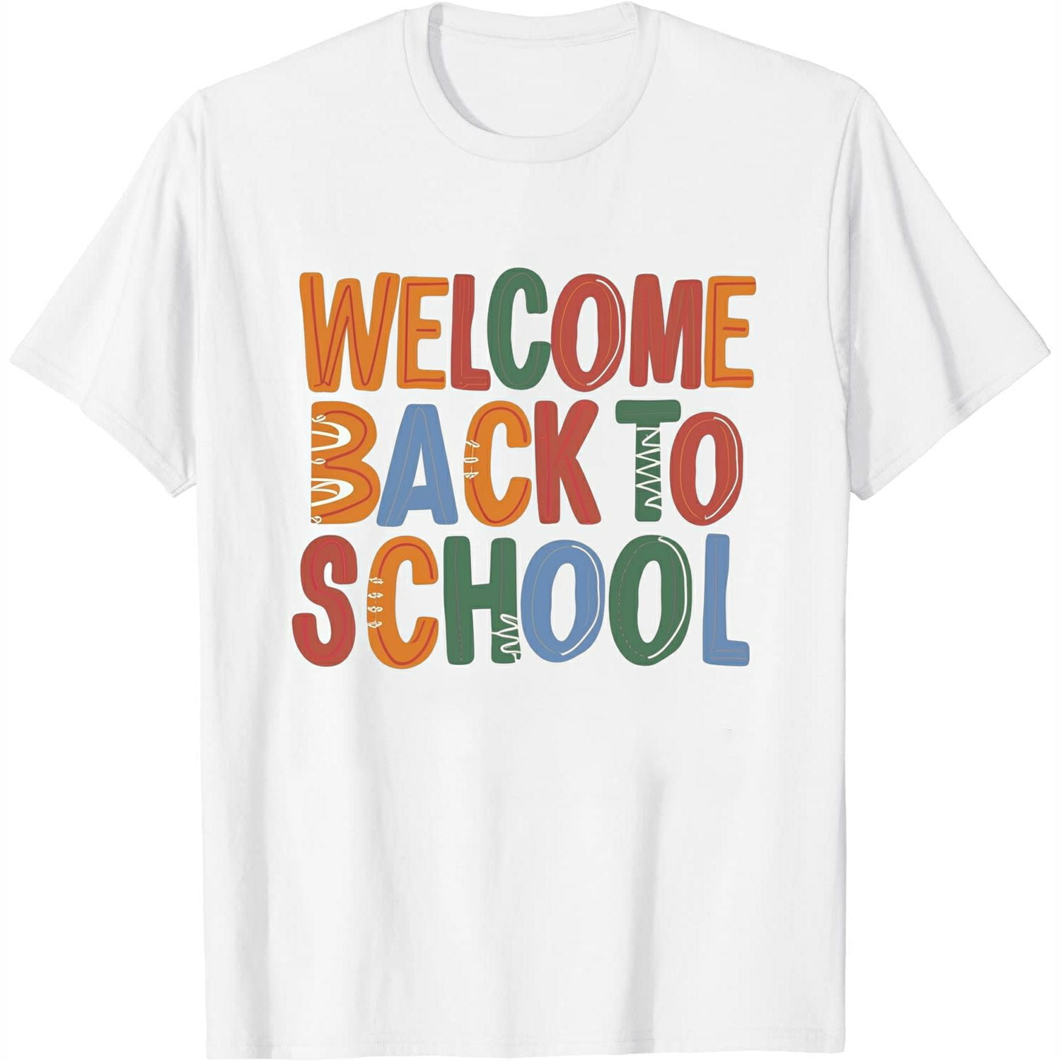 Womens Welcome Back To School First Day Of School Teachers Round Neck ...