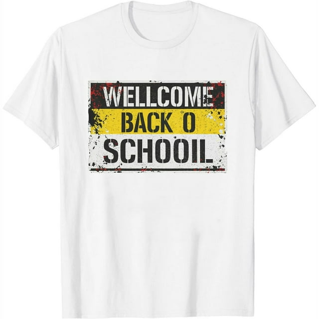 Womens Welcome Back To School First Day of School Teacher Round Neck T ...