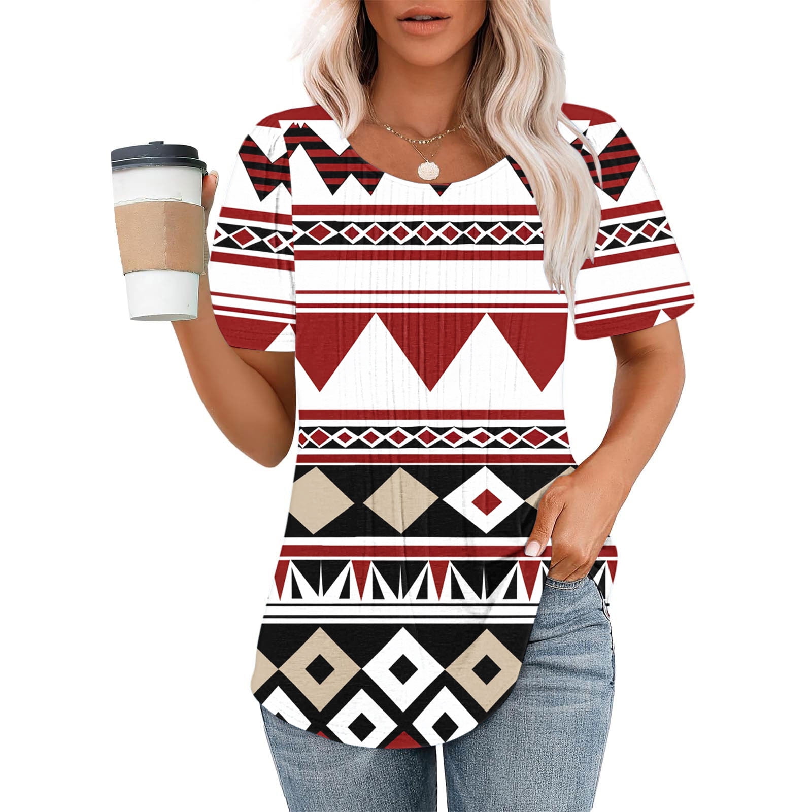 Womens White Tunic Tops Dressy Casual Women Blouses and Tops Fashion ...