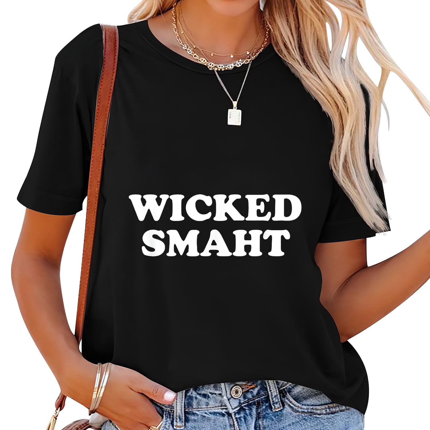Womens Wicked Smaht Shirt Wicked Smart Boston Accent Southie Black 2XL ...