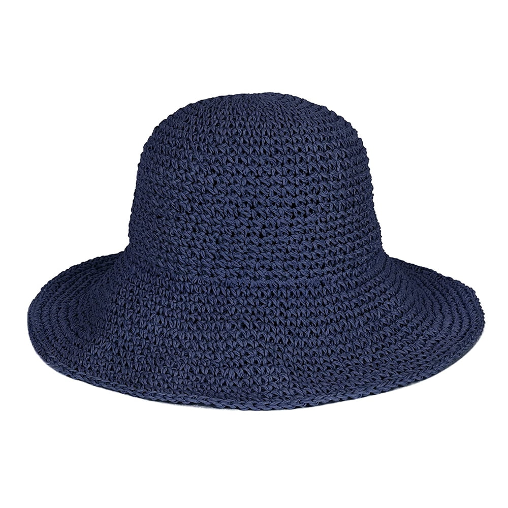 Womens Wide Brim Straw Hat Big Floppy Foldable Roll up Cap Beach Sun ...