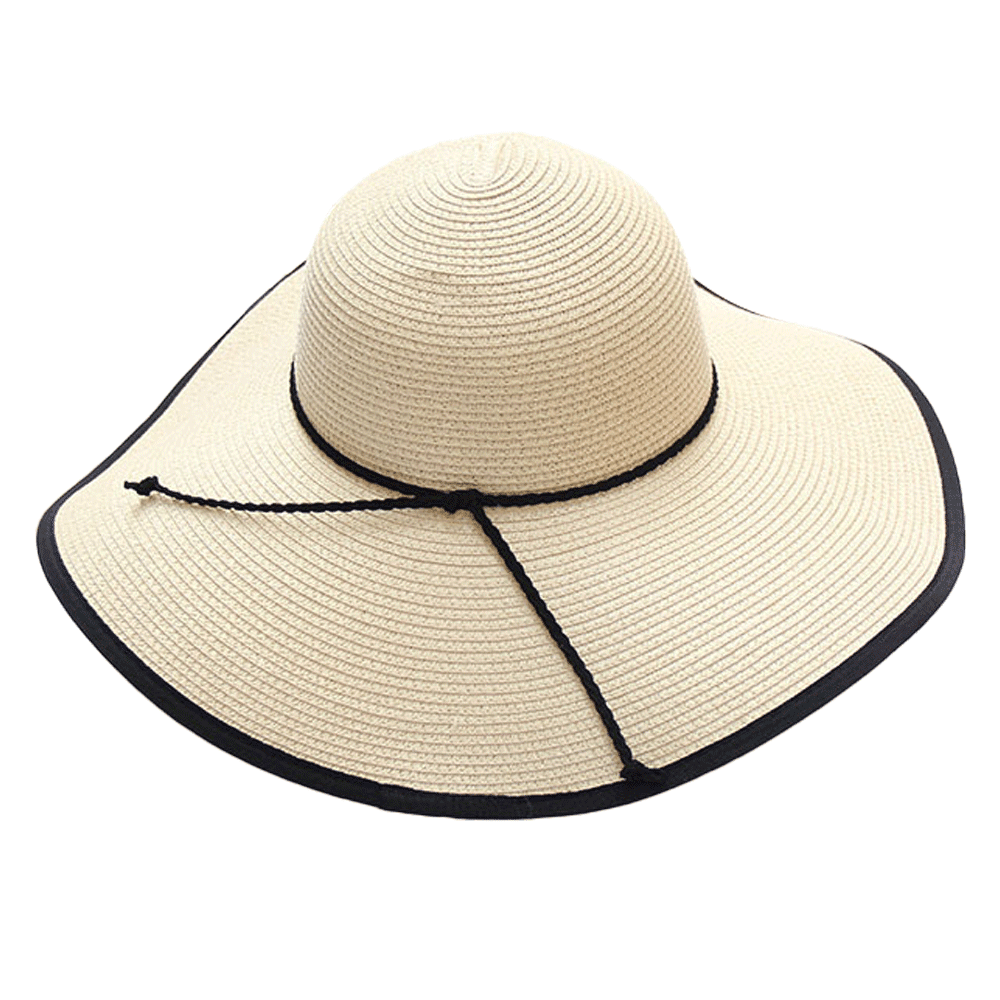 Womens Wide Brim Straw Hat Big Floppy Foldable Roll Up Cap Beach Sun