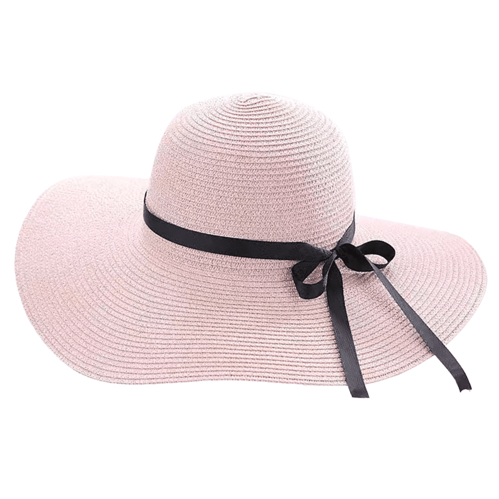 Womens Wide Brim Straw Hat Big Floppy Foldable Roll Up Cap Beach Sun