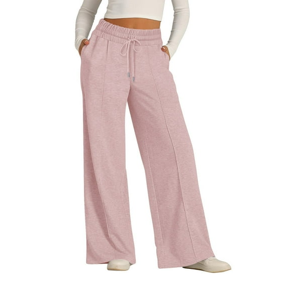 Womens Wide Leg Sweatpants Baggy Lounge Travel Pants Spring Fall ...