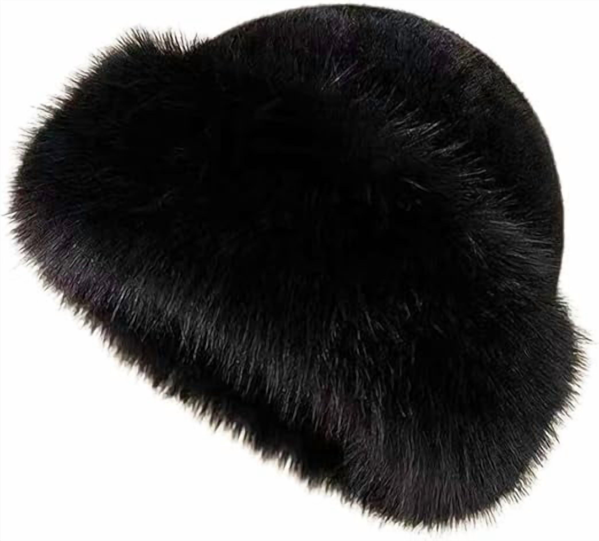 Womens Winter Faux Fur Bucket Hat, 2026 New Warm Plush Fluffy Furry ...
