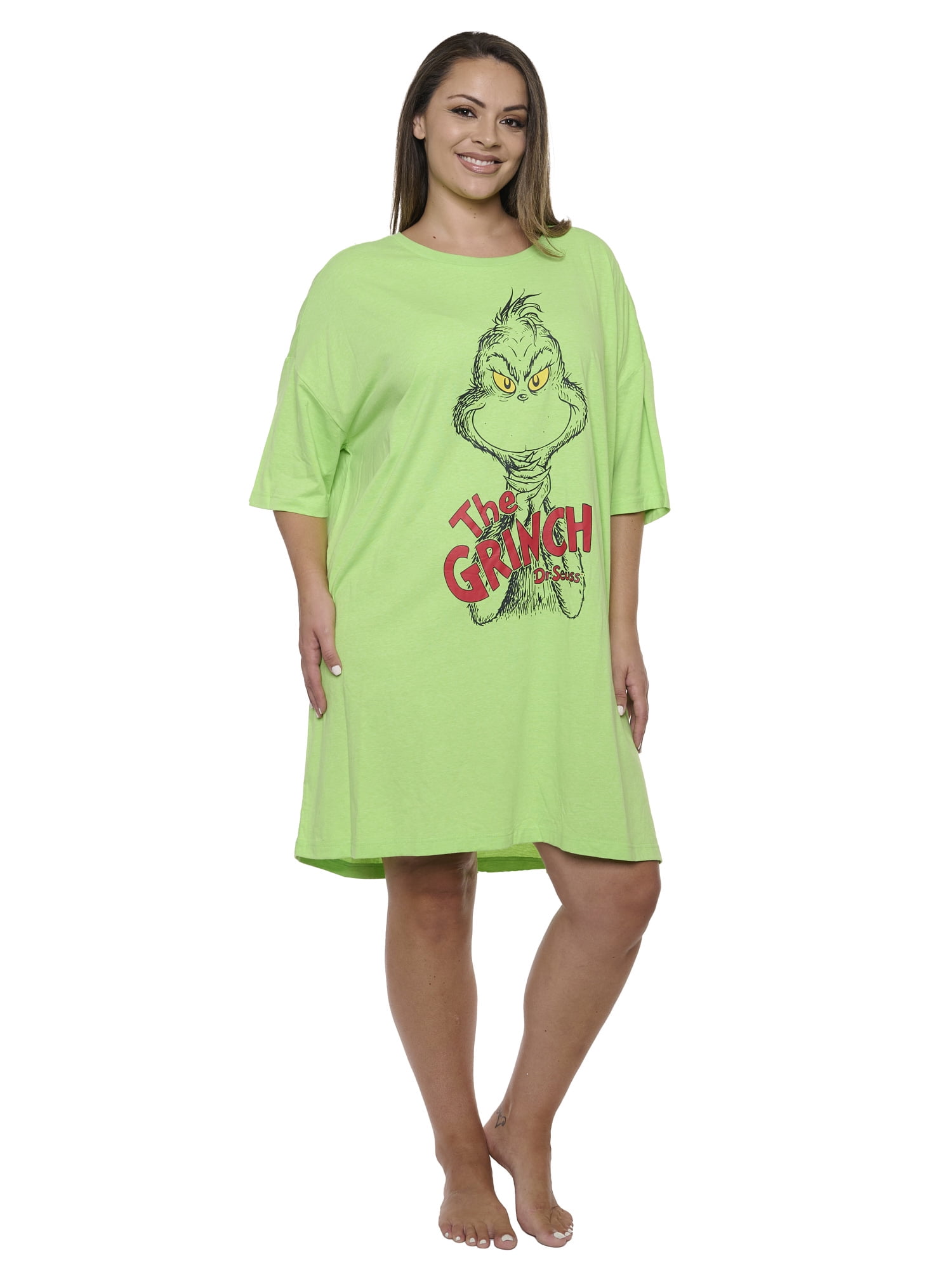 Womens & Womens Plus Size The Grinch Sleep Shirt Nightgown Sleep Shirt ...