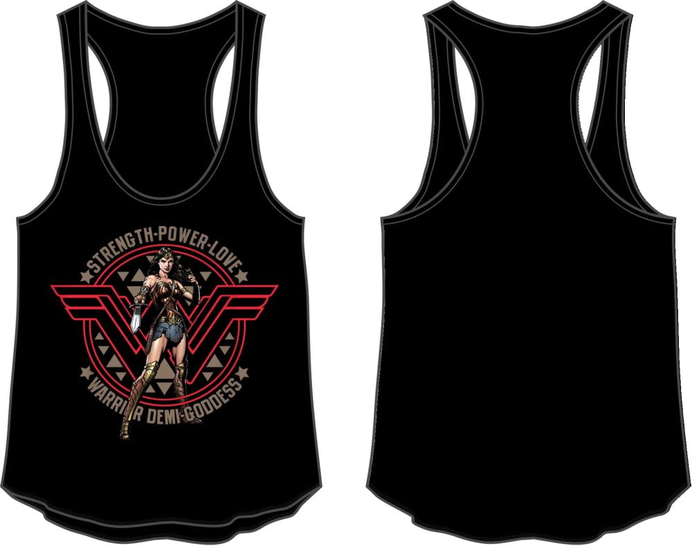 Womens Wonder Woman Tank Top Black Racerback Wonder Woman Tank Top-X ...