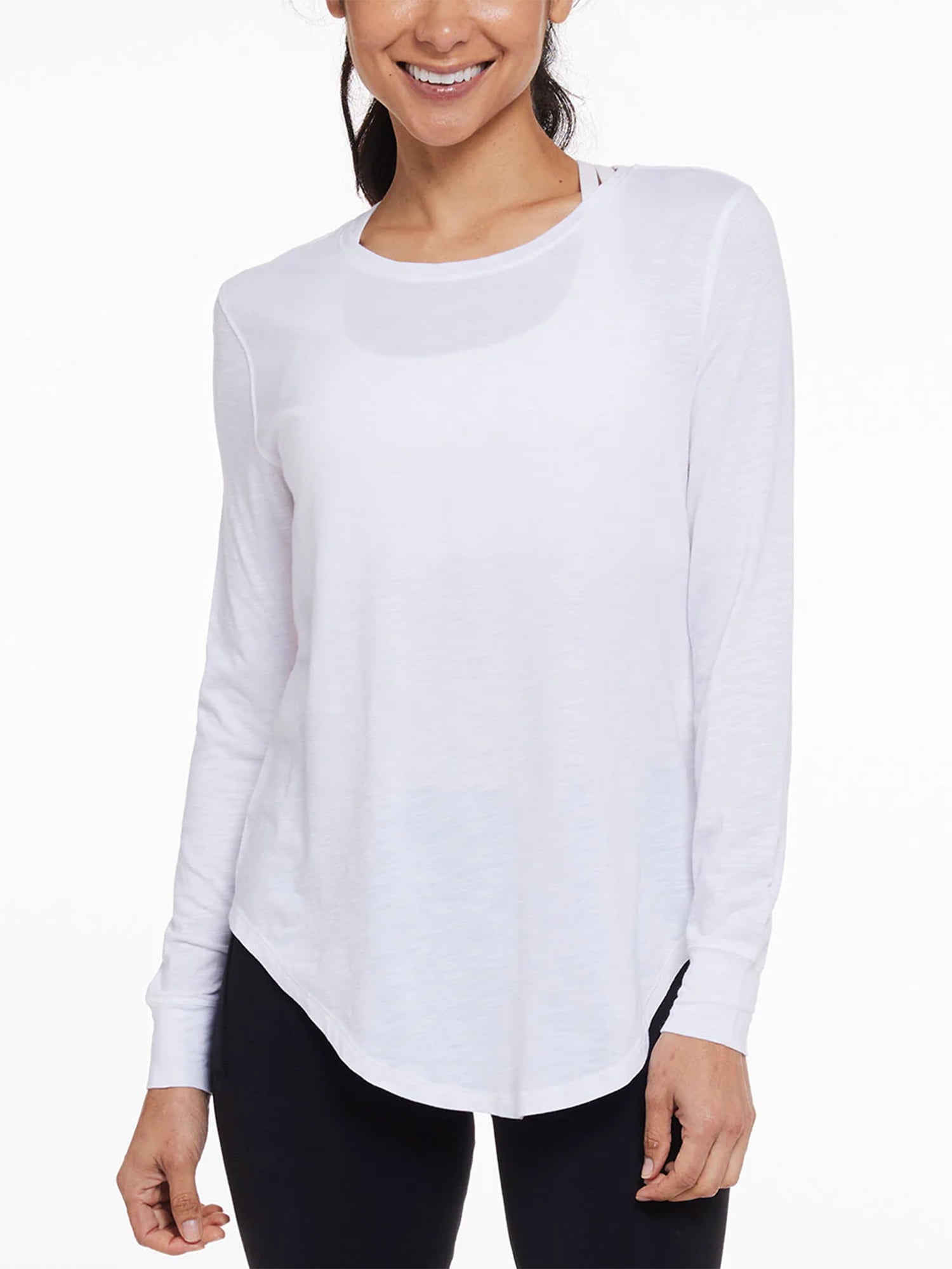 Womens Workout Athletic Shirts-Plain Tops Solid Color Long Sleeve ...