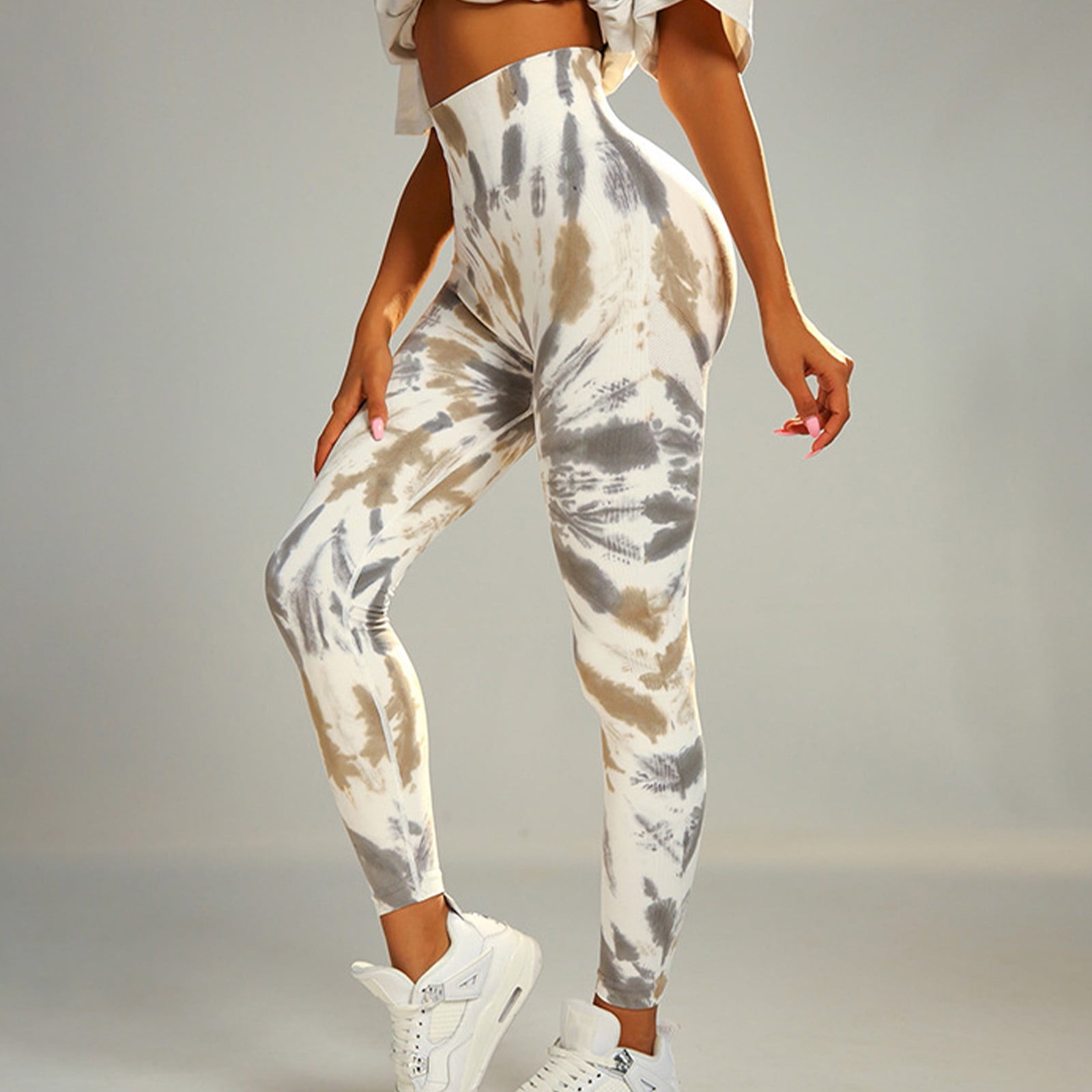 Womens Workout Leggings Seamless High Waisted Scrunch Butt Lifting Yoga Pant Tummy Control ...