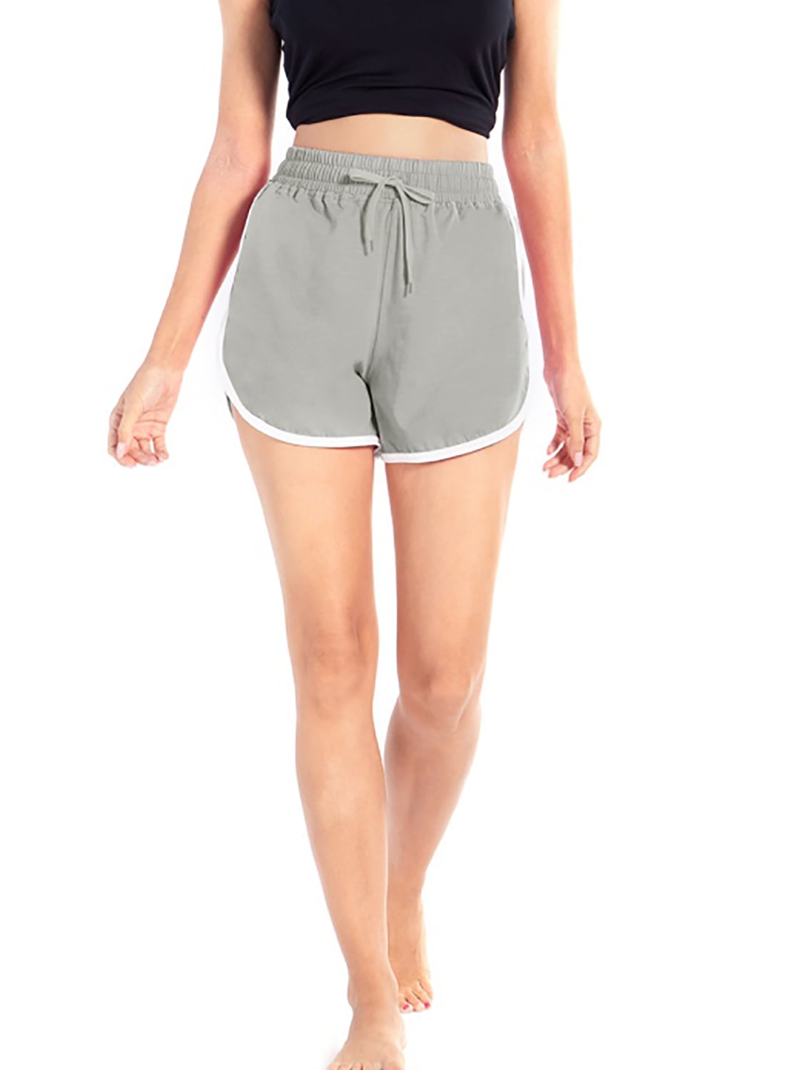 Womens Workout Shorts Yoga Gym Running Track Shorts Elastic Waist ...