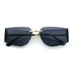 Cheetah Ring Jewel Arm Rimless Rectangular Bevel Lens Sunglasses Gold ...