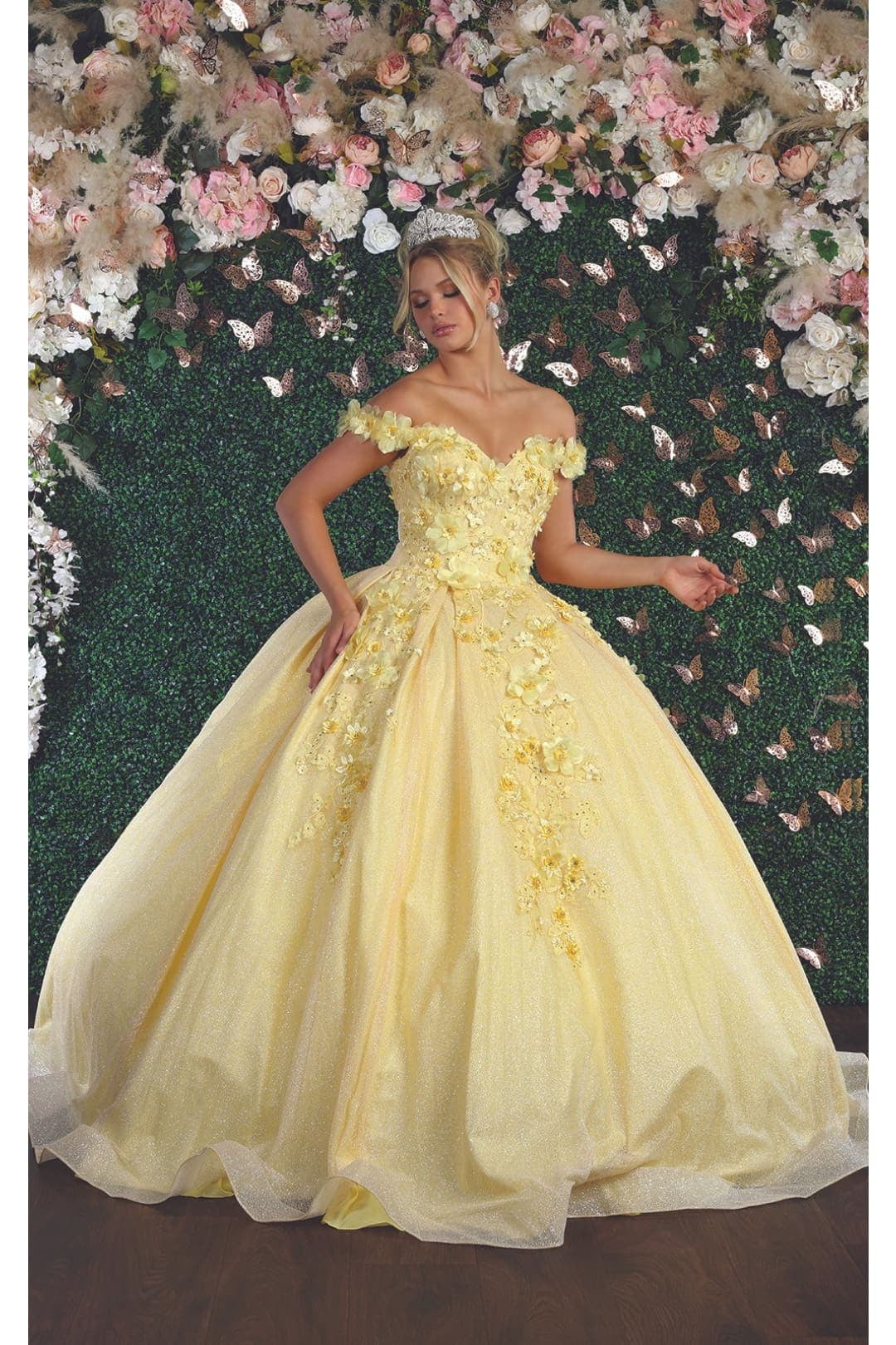 Womens Yellow Prom Quinceanera Sweet 16 Long Sweetheart Off Shoulder ...