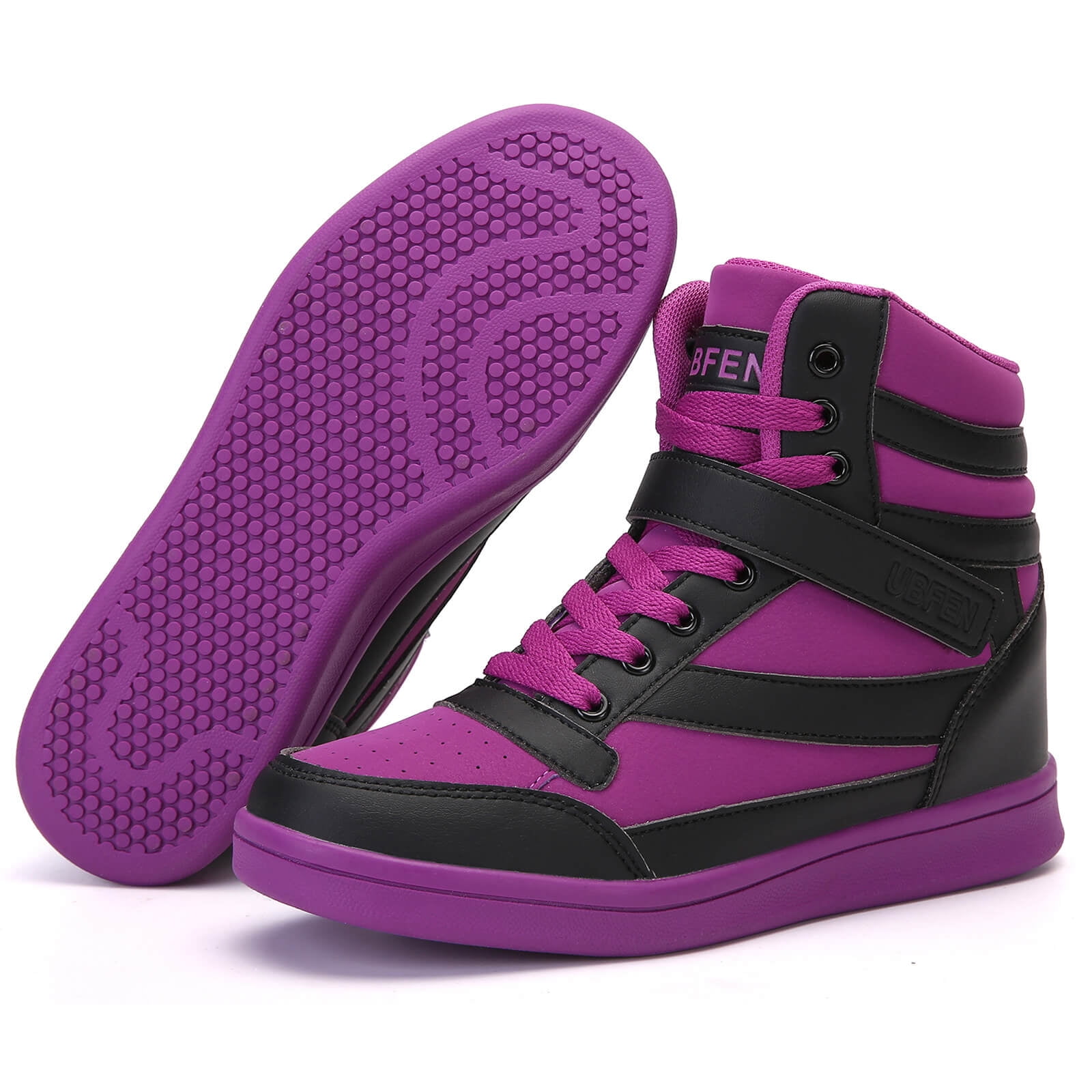 Womens high top Ankle Support Sneakers Vibrant Colour Hidden Wedge Heel ...