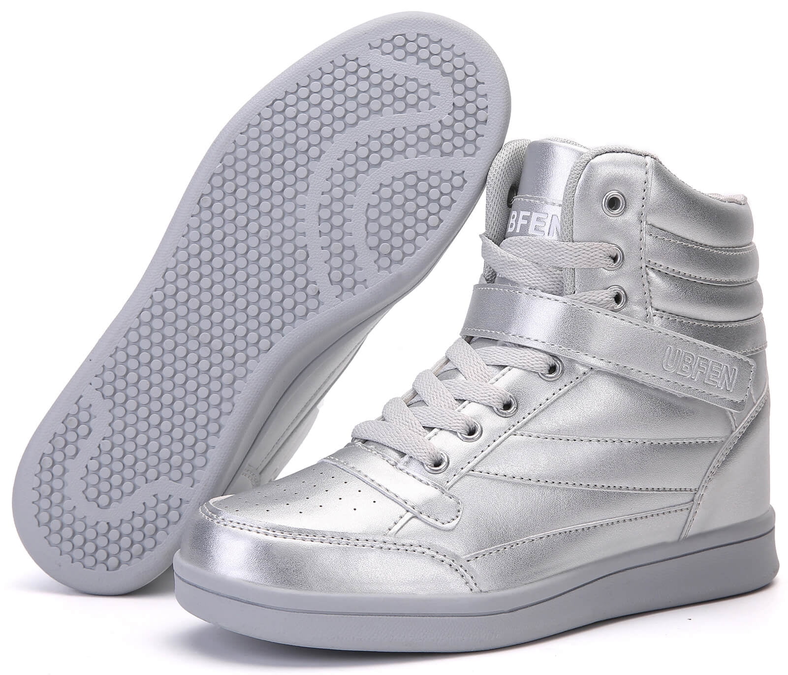 Womens high top Ankle Support Sneakers Vibrant Colour Hidden Wedge Heel ...