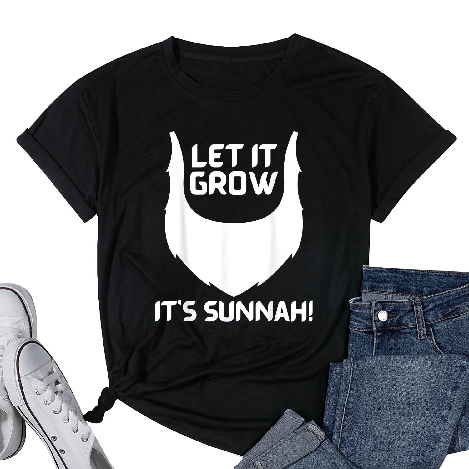 Womens let it grow beard it's sunnah Islamic Funny Ramadan Mubarak T ...