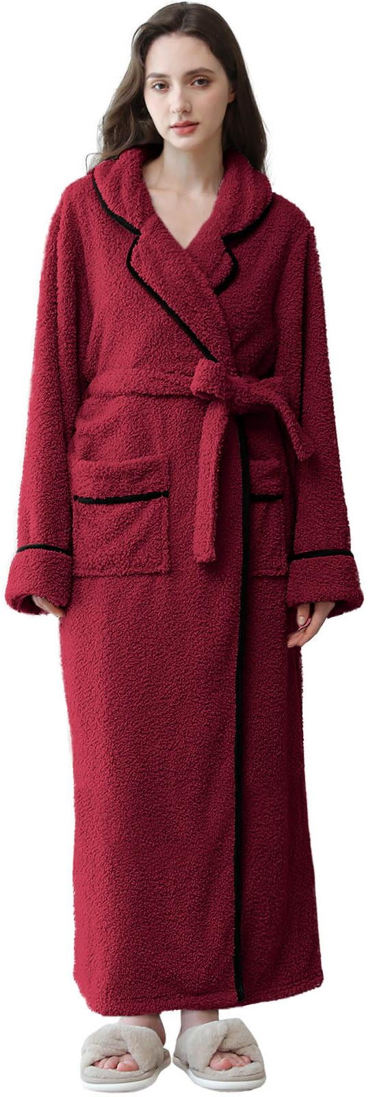 Robes for Women, PUTUO Womens Robes, Fluffy Soft Warm Fleece Bathrobe ...