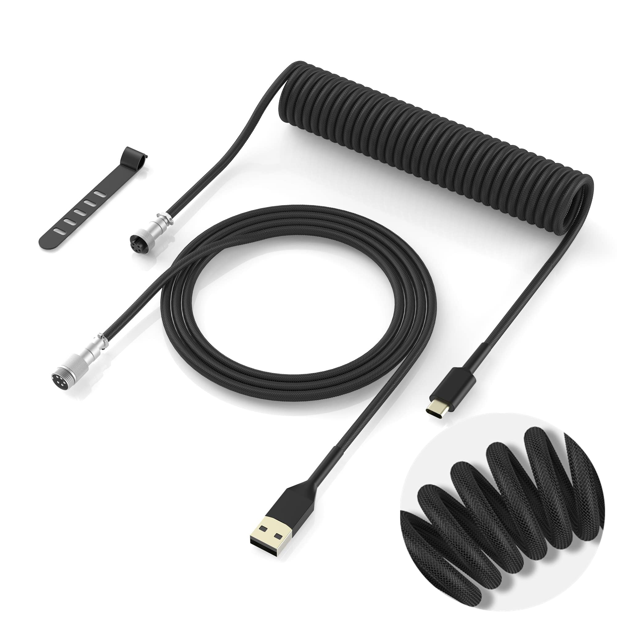Womier Coiled Keyboard Cable - Detachable Aviator Coiled Cable for ...