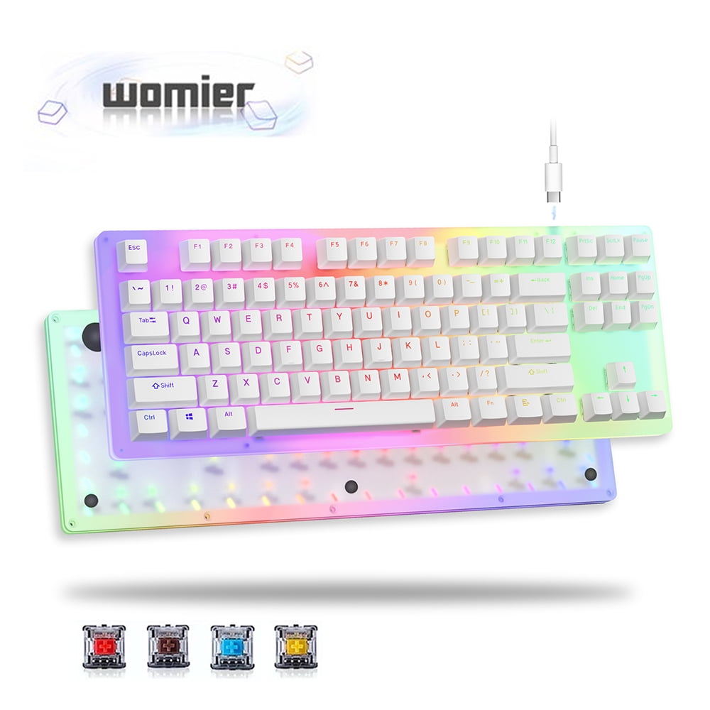 Womier K87 Wired Mechanical Gaming Keyboard Gateron Switch,75% RGB Keyboard TKL Hot Swappable ...