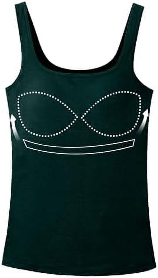 Womne Ribbed Tank Top with Sewn in Built in Bra Cup Sleevless Form ...