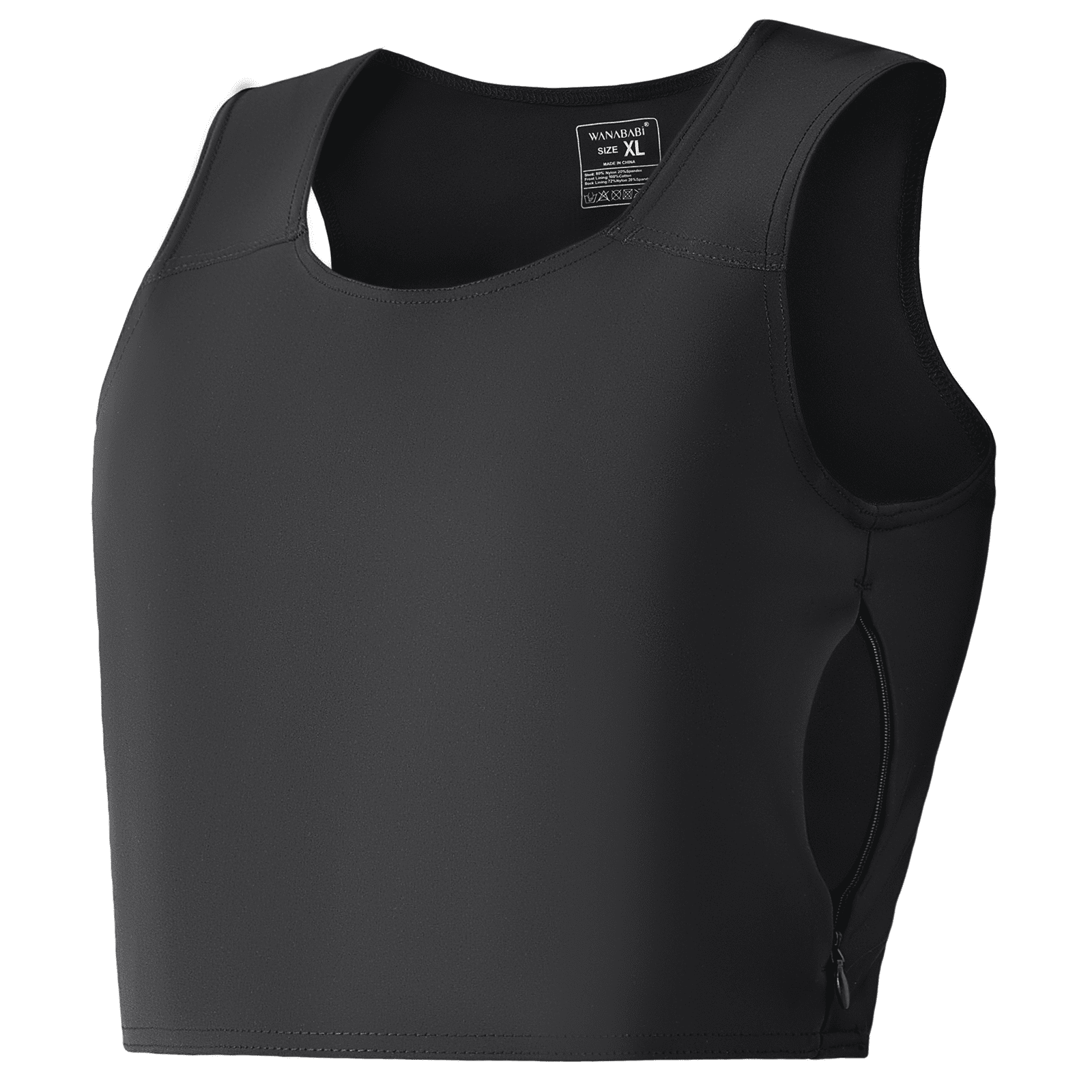 Wonababi chest binder corset with both side zipper tank top Ultra flat ...