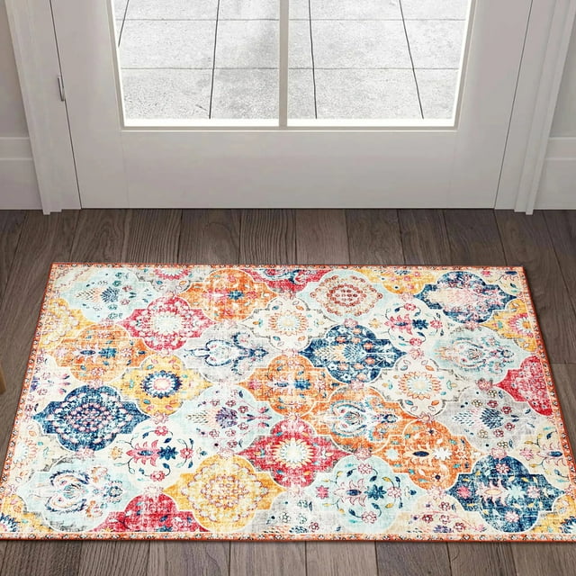 WondRg 2' x 3' Washable Small Area Rugs Doormats indoor Entrance ...