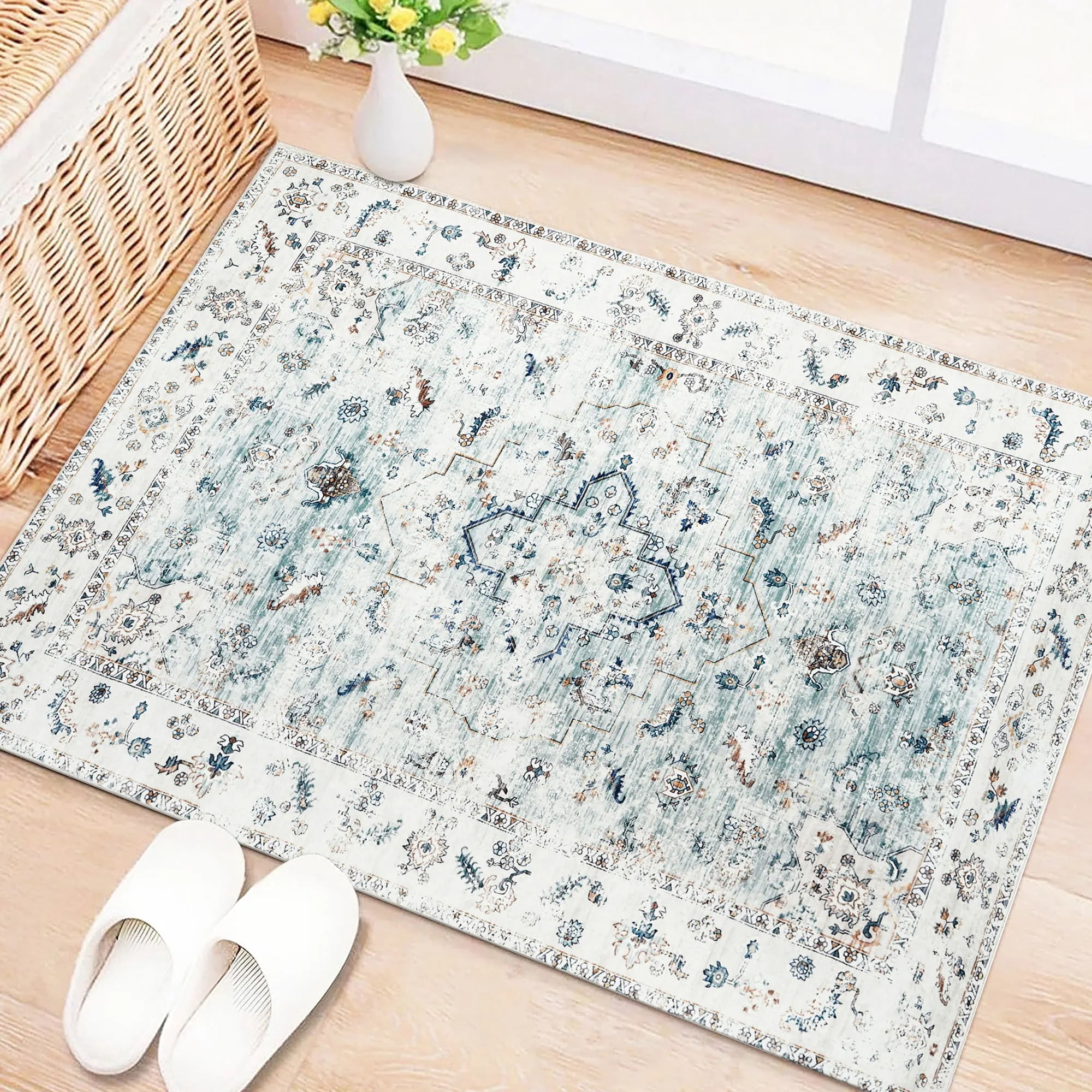 2'x3' Small Area Rugs Blue Washable Doormats indoor Entrance for ...