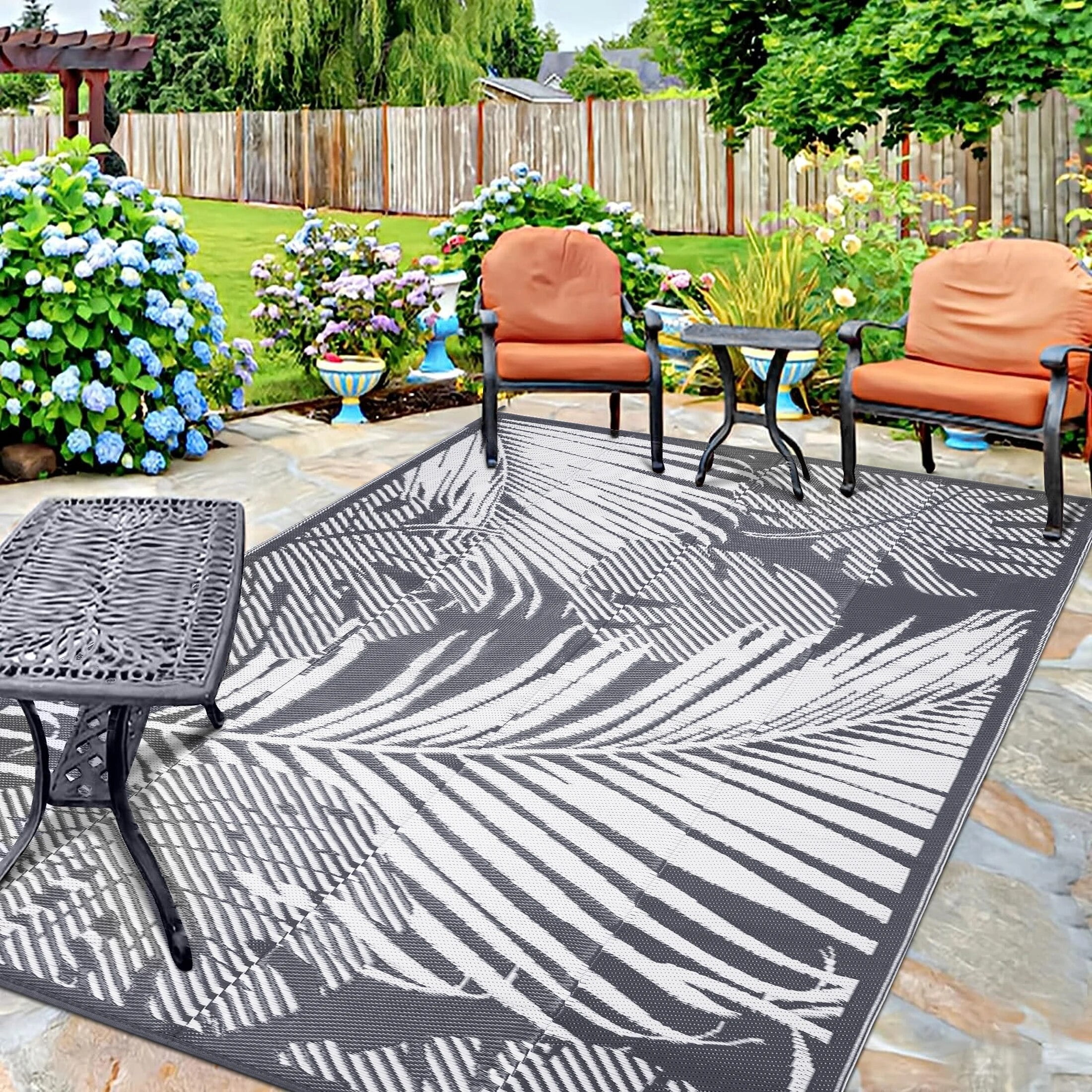 WondRg 5'x8' Reversible Straw Outdoor Rug, Waterproof Patio & Indoor ...