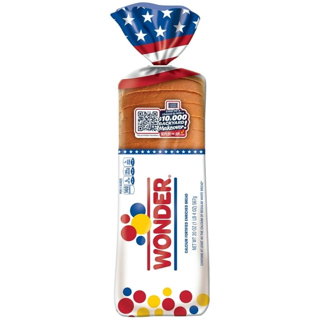 Wonder Bread Classic White Sandwich Bread, Sliced White Bread, 20 oz ...