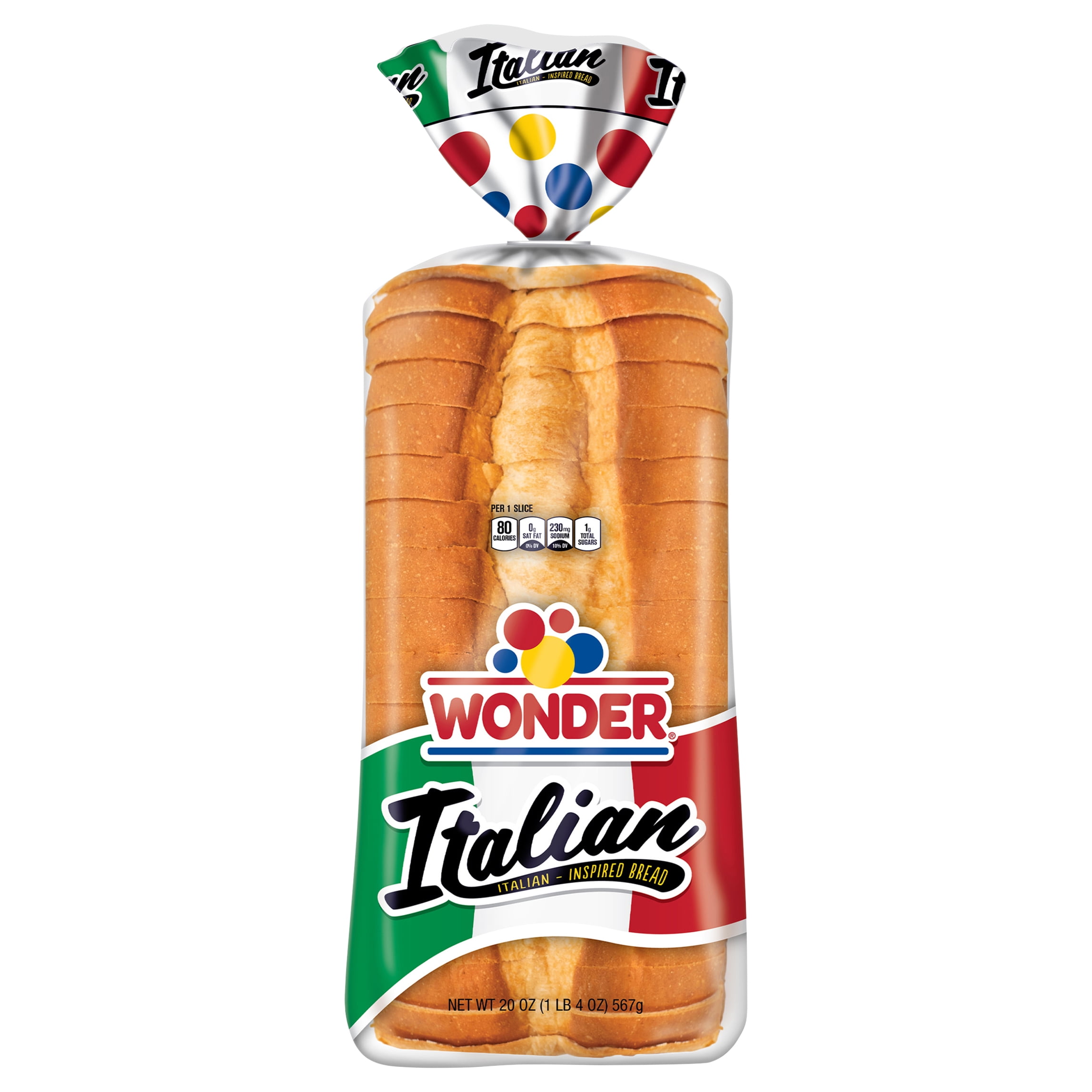Wonder Bread Italian Bread, Italian-Inspired Wide Loaf White Bread, 20 ...