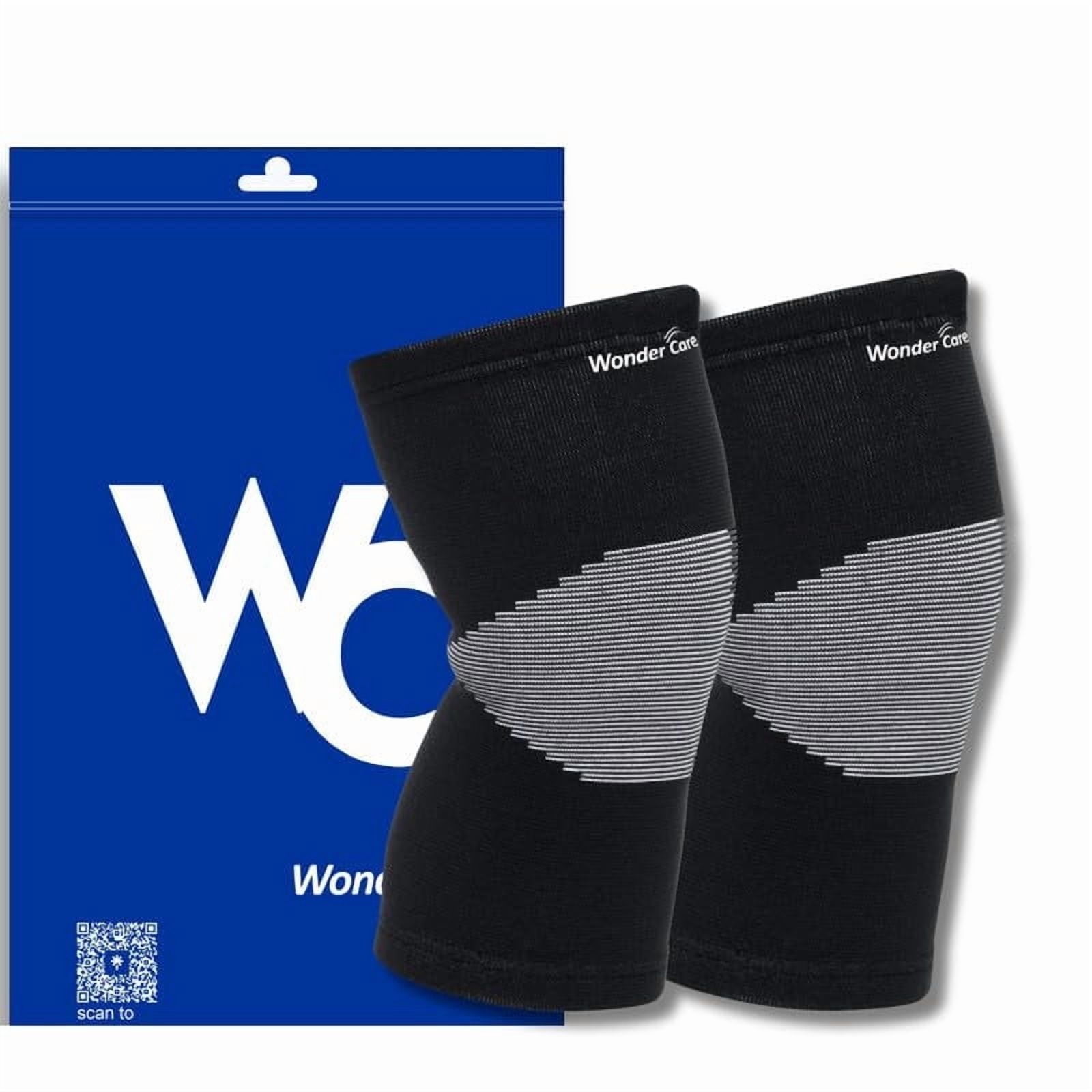Wonder Care Black Bamboo Knee Sleeves for Men and Women, Knee Support ...