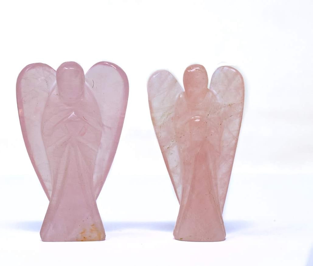 Wonder Care -Rose Angel Wings Crystal Hand-Carved Pocket Stone for Good ...
