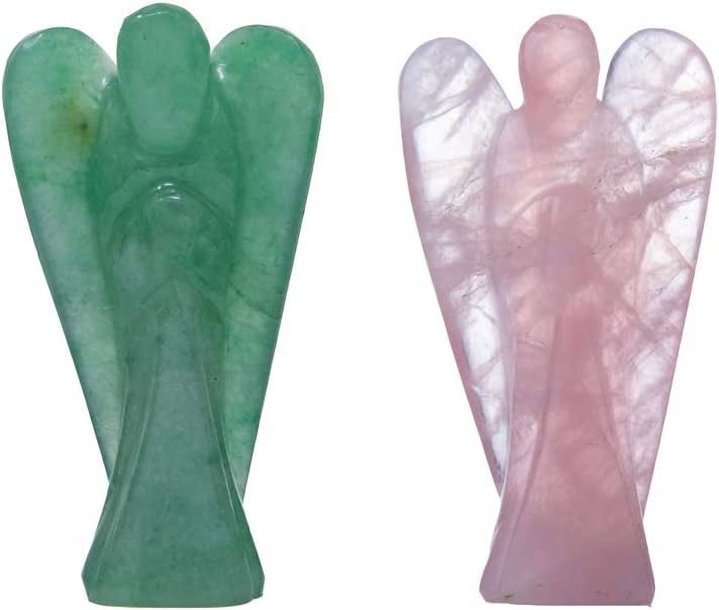 Wonder Care -Rose Angel Wings Crystal Hand-Carved Pocket Stone for Good ...