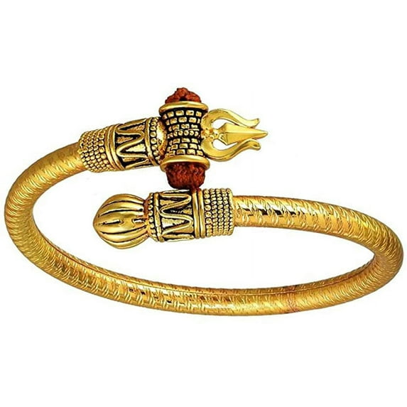 Wonder Care Rudraksha Shiv Om Trishul Damroo Kada for Men, Lord Shiva ...