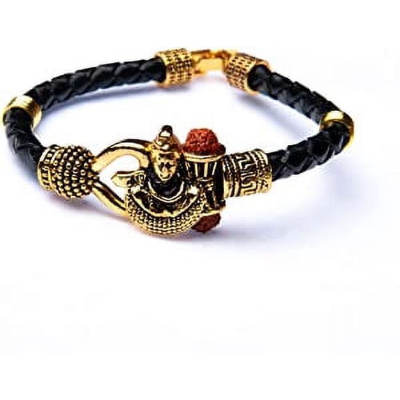 Wonder Care Rudraksha Shiv Om Trishul Damroo Kada for Men, Lord Shiva ...