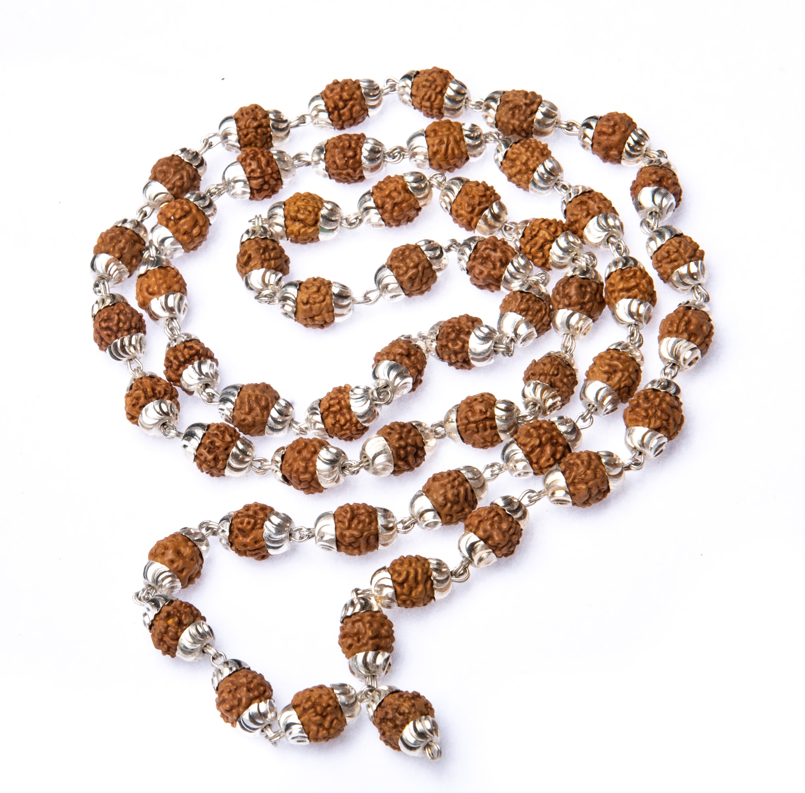 Wonder Care Silver Cap Rudraksh Mala- Himalayan Rudraksha Seeds ...